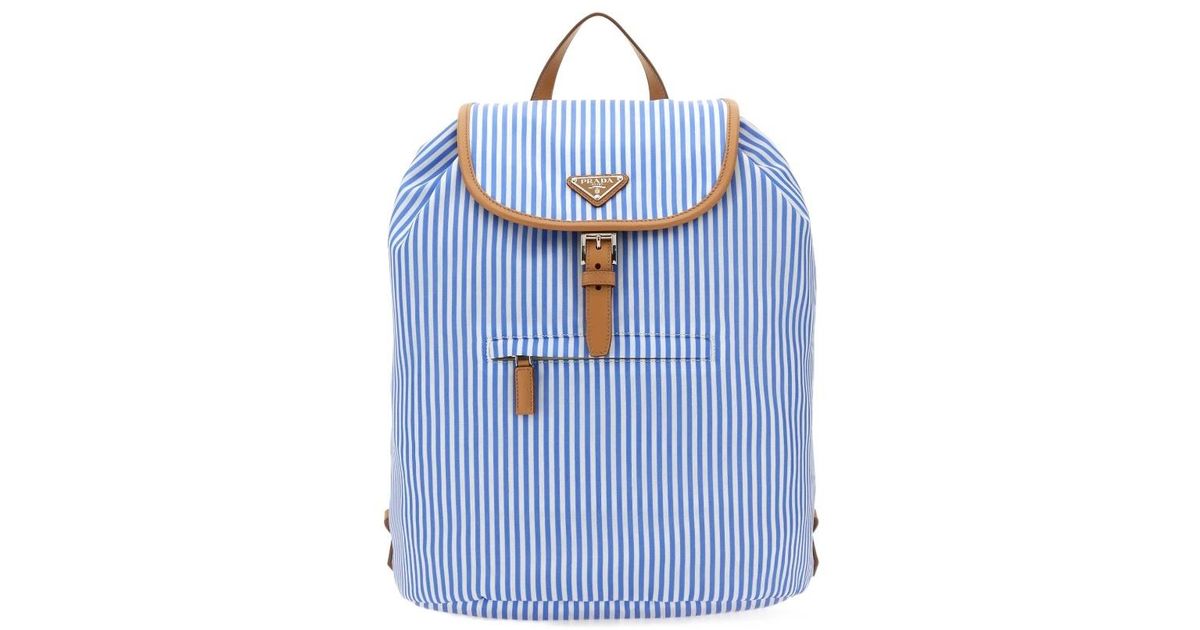 Prada Striped Shoulder Bag in Blue for Men | Lyst