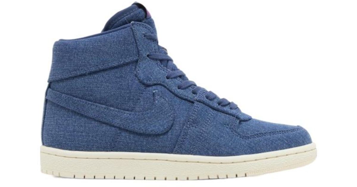 Nike Denim High-Top Sneakers in Blue | Lyst