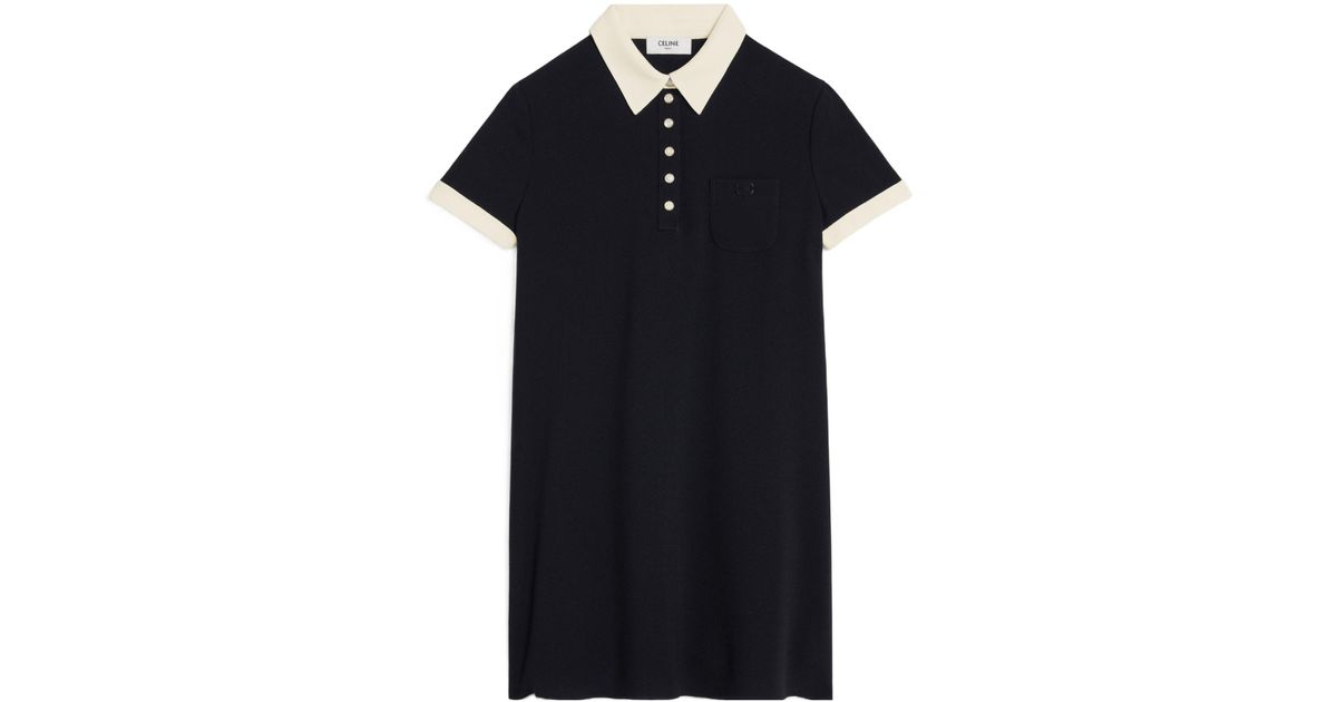 Celine Mini Polo Dress in Black | Lyst