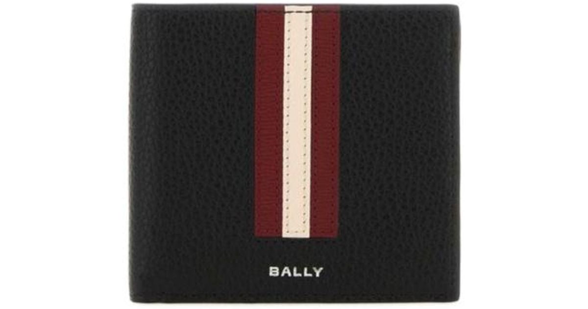 Bally Ribbon Logo Detailed Bi-Fold Wallet in Black for Men | Lyst