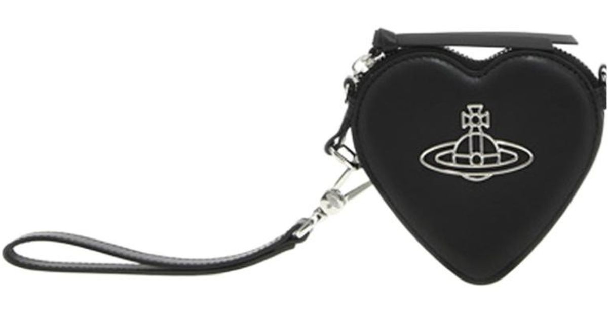 Vivienne Westwood Orb Plaque Heart-Shaped Clutch Bag in Black | Lyst