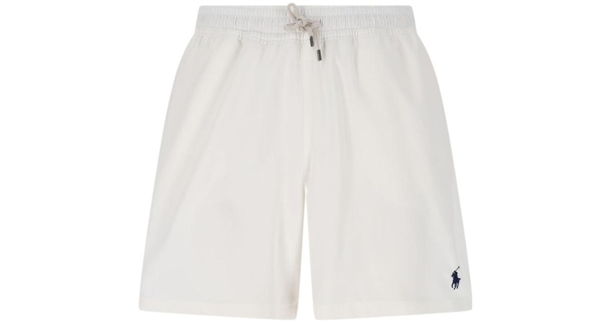 Polo Ralph Lauren Traveller Classic Swimming Trunks in White for Men | Lyst