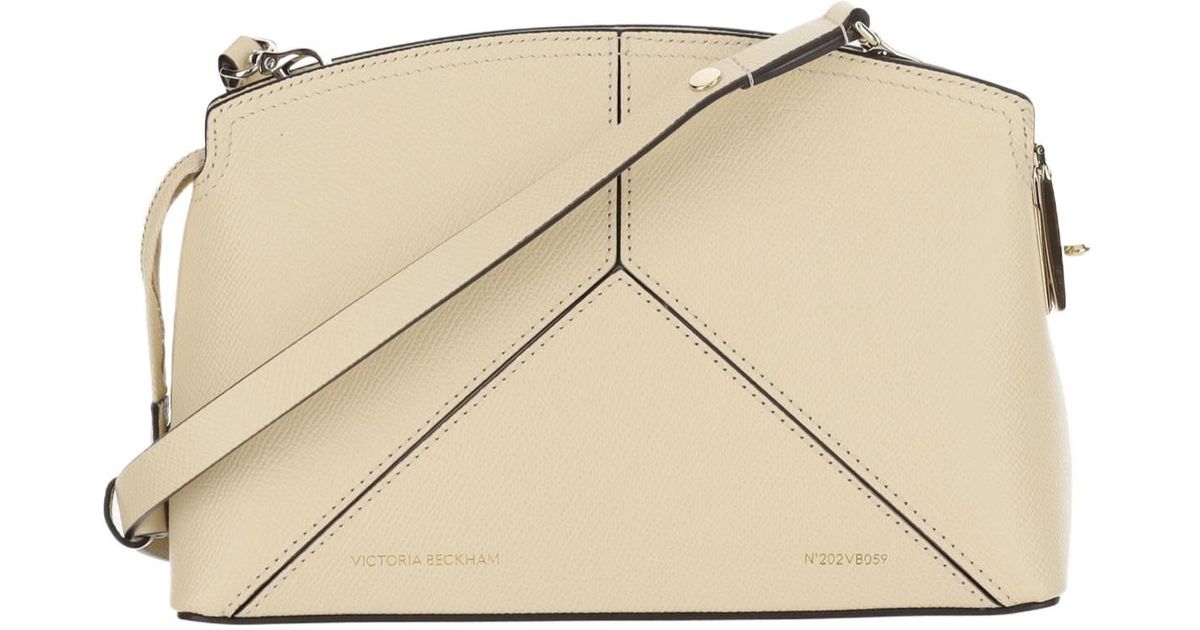 Victoria Beckham Logo Shoulder Bag in Natural | Lyst