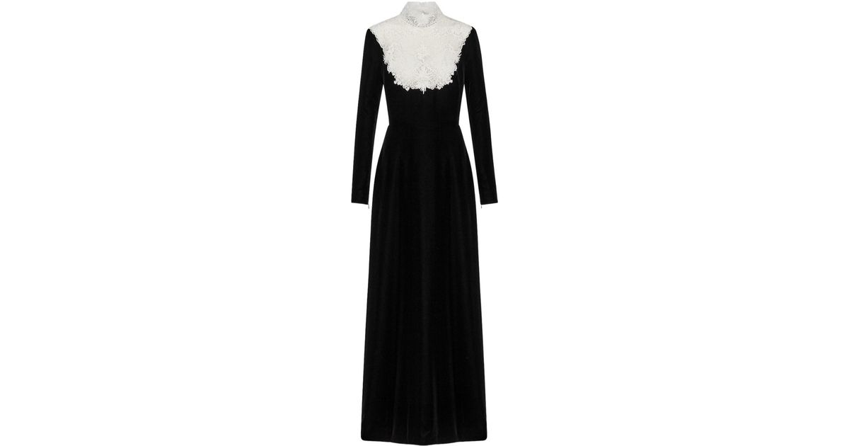 Dior Long Plastron Dress in Black | Lyst
