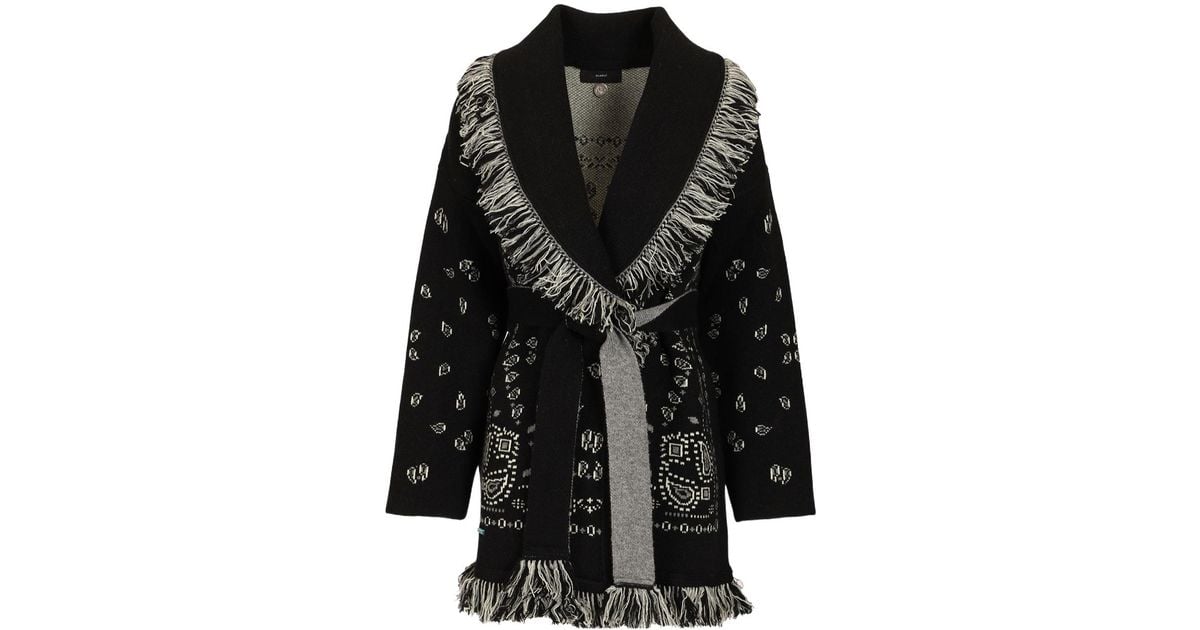 Alanui Long-Sleeved Belted Cardigan in Black | Lyst UK