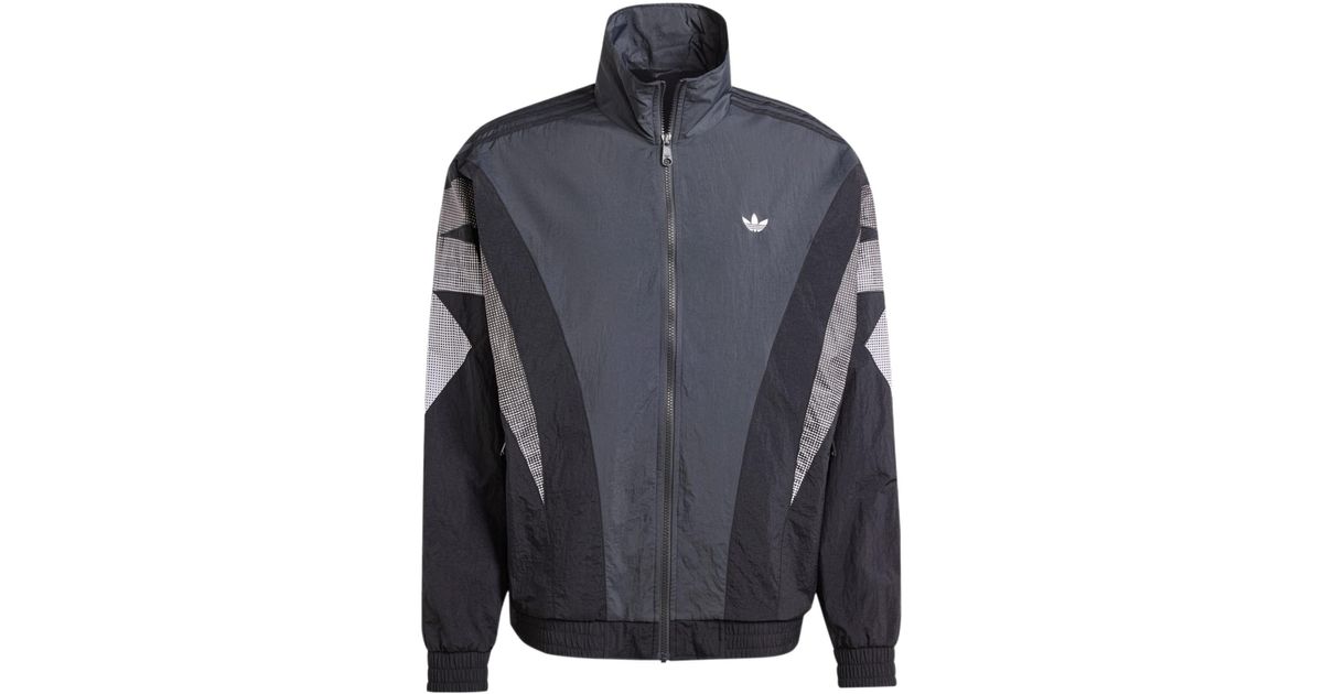 adidas Originals Logo Zip-Up Windbreaker Jacket in Blue for Men | Lyst