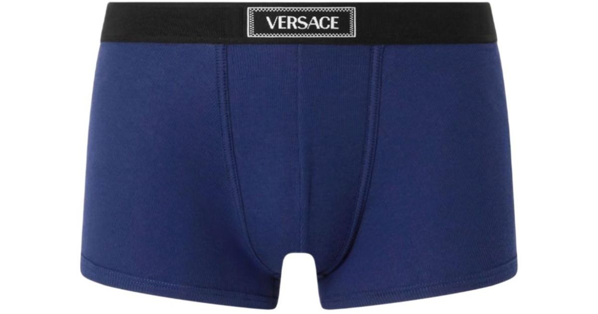 Versace 90's Logo Boxers in Blue for Men | Lyst