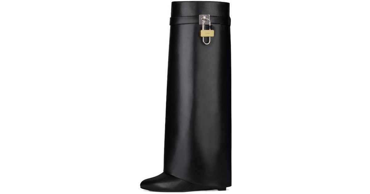 Givenchy Shark Lock Loose Boots in Black | Lyst