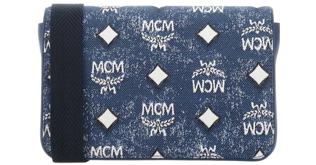 MCM Logo Retro Shoulder Bag in Blue | Lyst