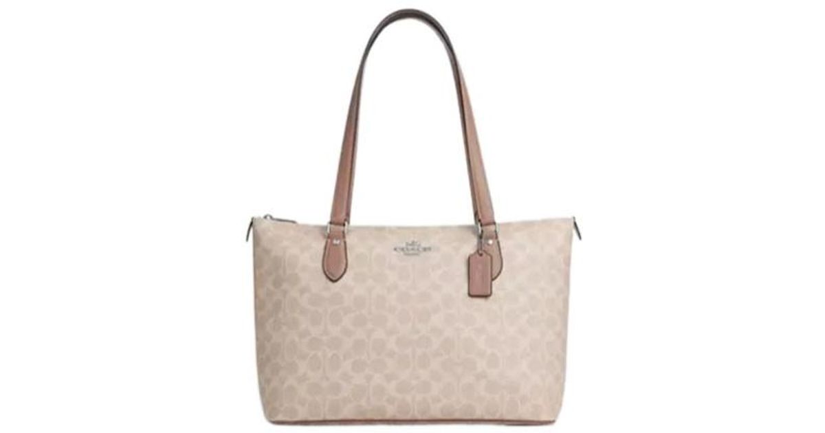 COACH Gallery Handbags in Natural | Lyst
