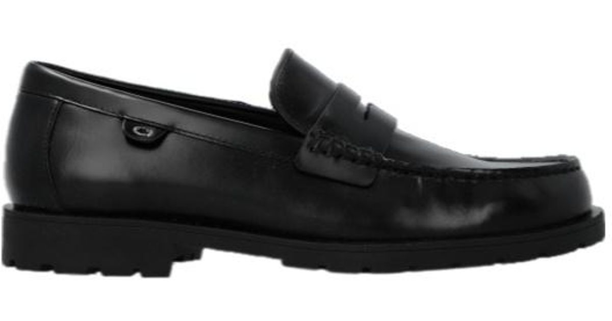 COACH Round Head Loafer Shoes in Black for Men | Lyst