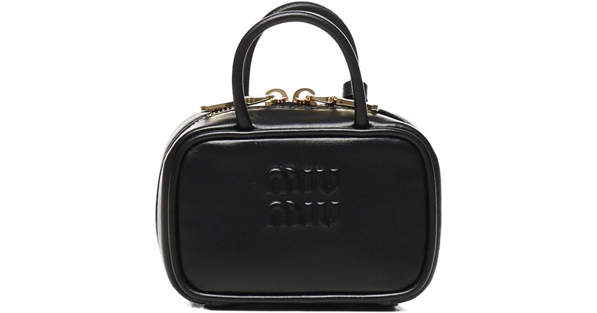 Miu Miu Logo-Embossed Trick Keychain in Black | Lyst