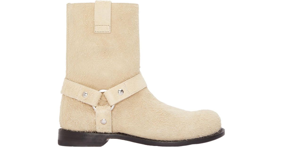 Loewe Matte Campo Boots in Natural | Lyst