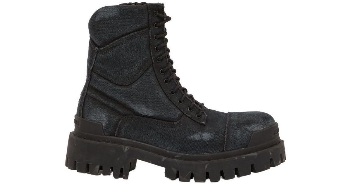 Balenciaga Worn-Out Effect Combat Boots in Black for Men | Lyst
