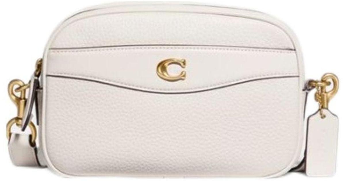 COACH Grained Leather Camera Bag in Natural | Lyst
