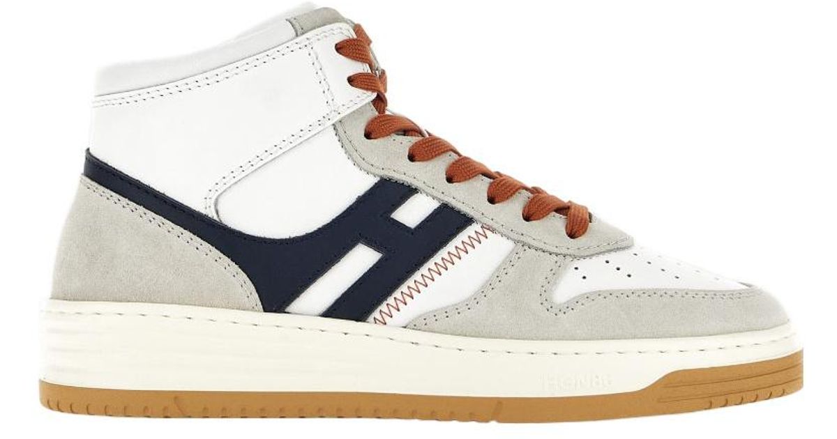 Hogan Logo High-Top Sneakers in White | Lyst