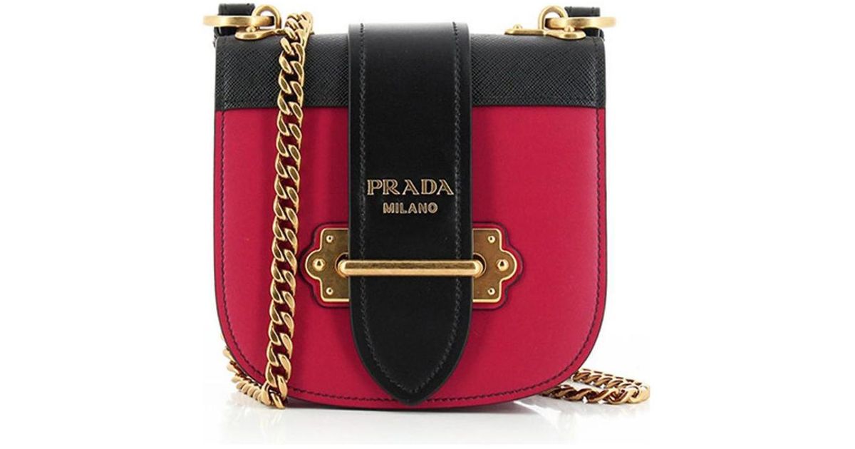 Prada Logo One Shoulder Woc in Red | Lyst