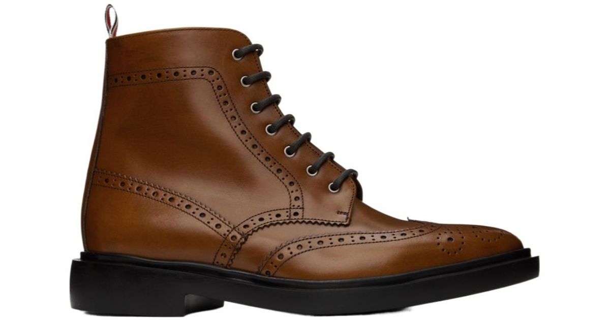 Thom Browne Round Head Boots in Brown for Men | Lyst