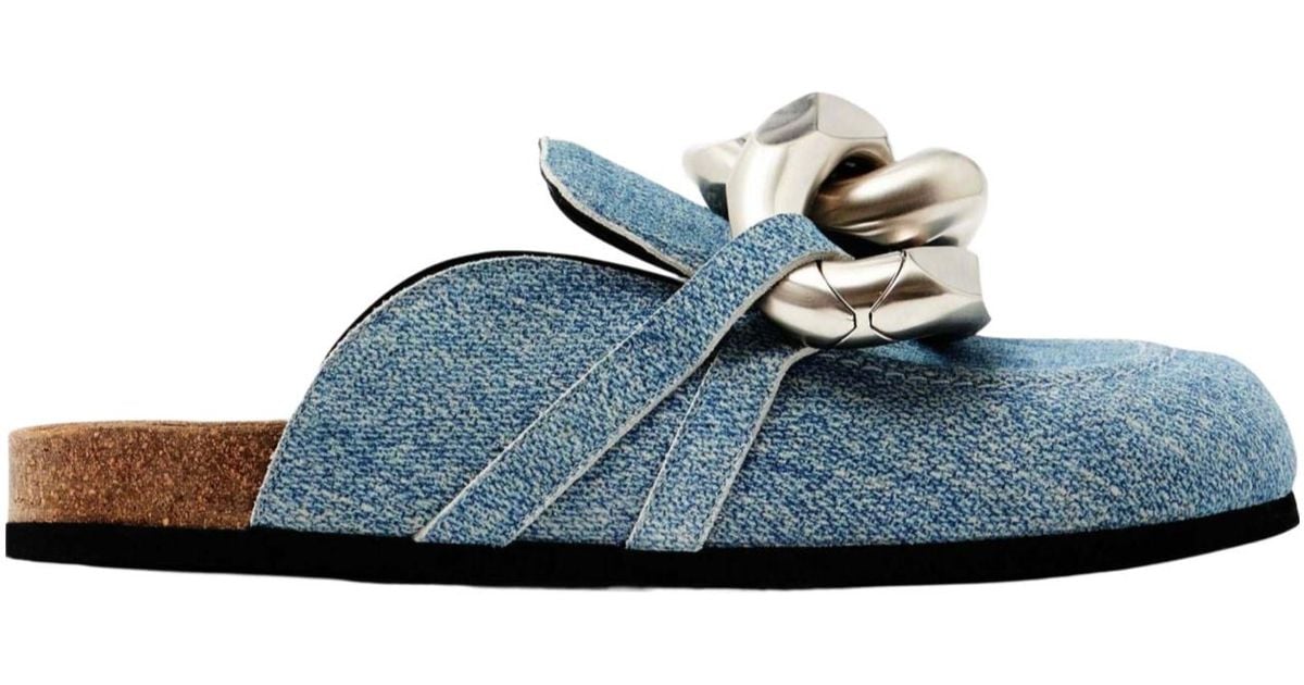 JW Anderson Chain Detail Muller Shoes in Blue | Lyst