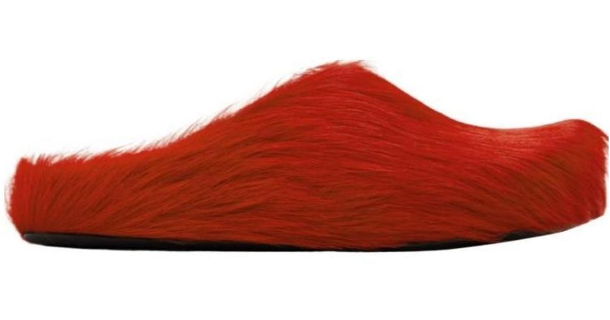Marni Round Toe Slip-On Slippers in Red for Men | Lyst