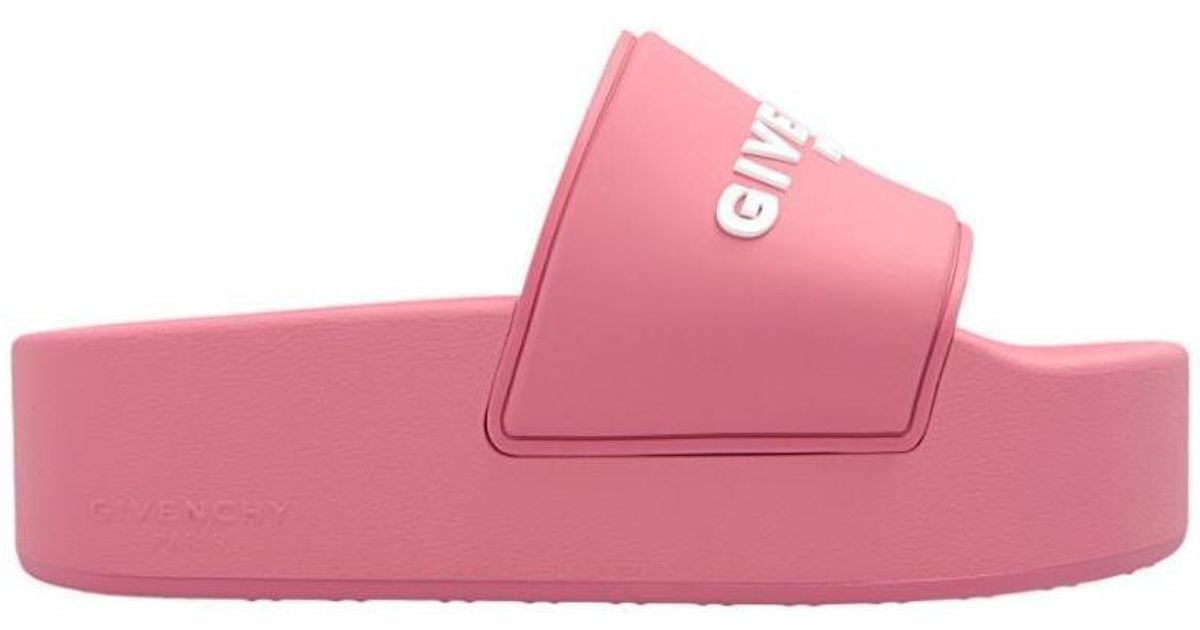 Givenchy Logo Thick-Soled Slippers in Pink | Lyst
