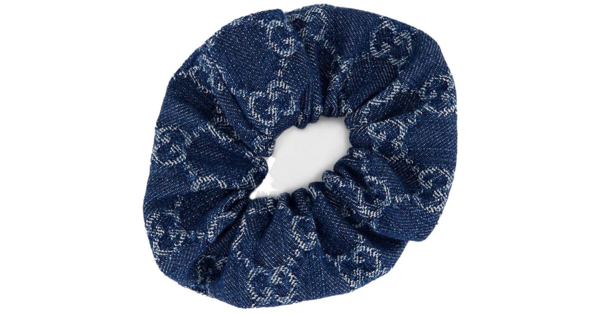 Gucci Gg Letter Pattern Hair Band in Blue | Lyst