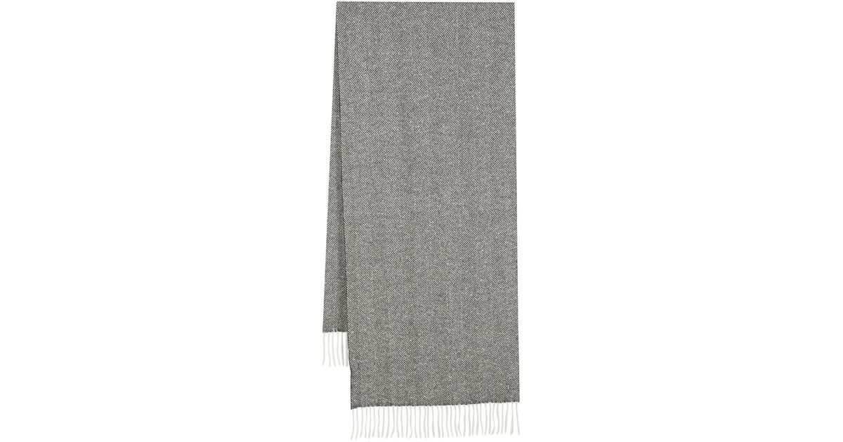 Kiton Logo Scarf in Gray for Men | Lyst