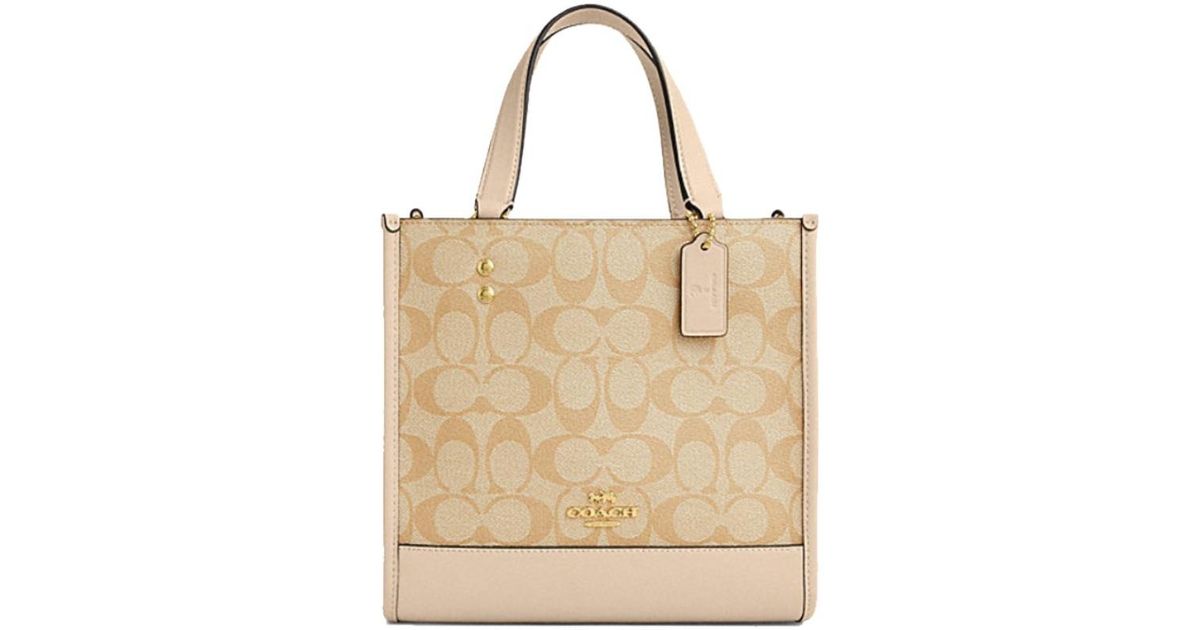 COACH Logo Printed Shoulder Bag in Natural | Lyst