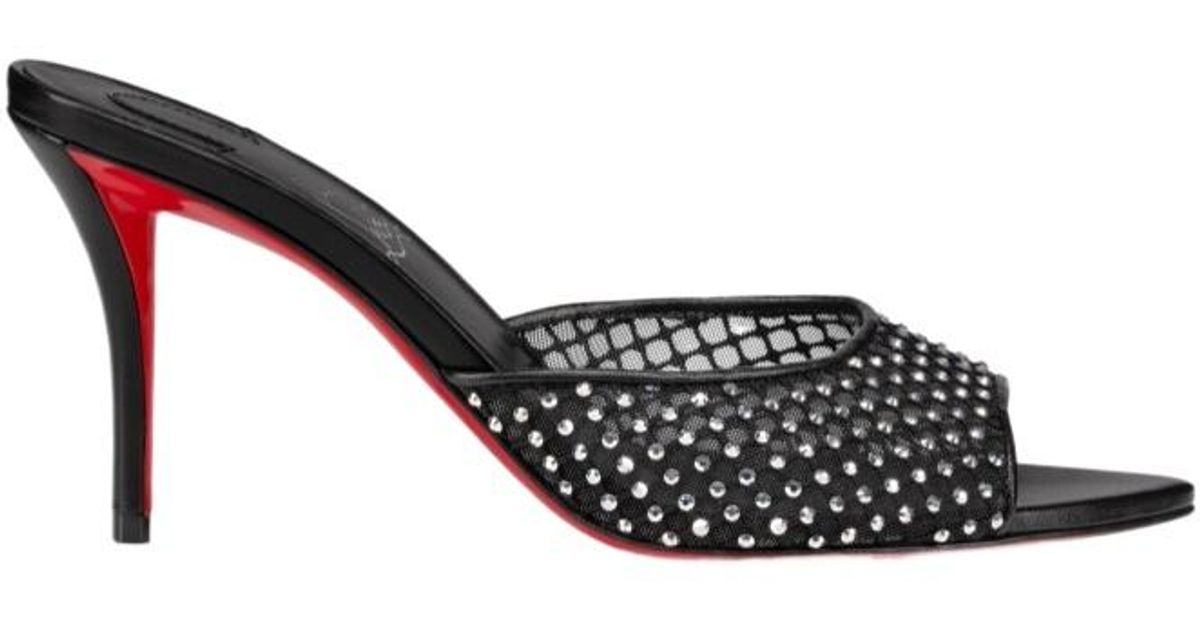 Christian Louboutin Mesh Strass Heel Sandals in White | Lyst