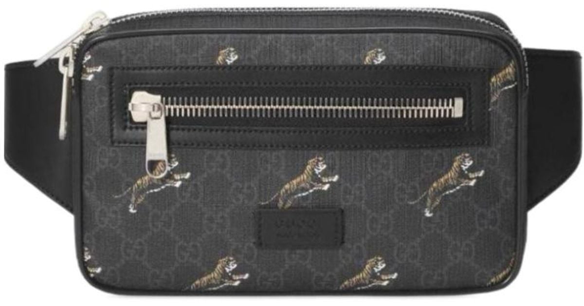 Gucci Tiger Pattern Waist Bag in Black for Men | Lyst