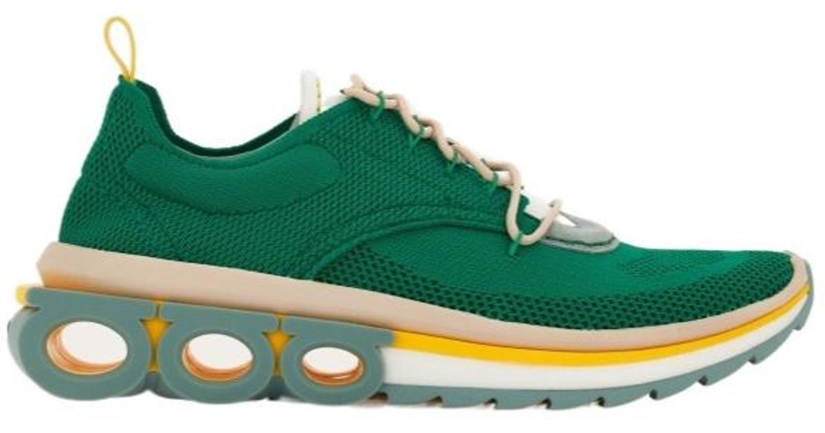 Ferragamo Mesh Running Shoes in Green for Men | Lyst