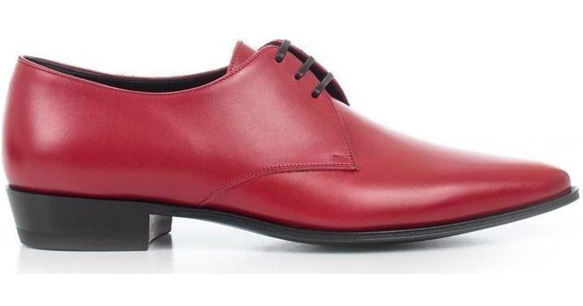 Celine Jacno Derby Shoes in Red | Lyst