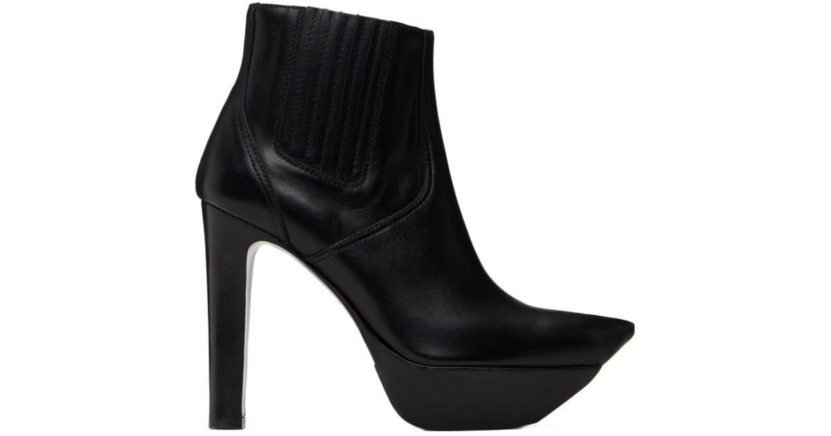 R13 Pointed Toe Platform High Heel Ankle Boots in Black | Lyst
