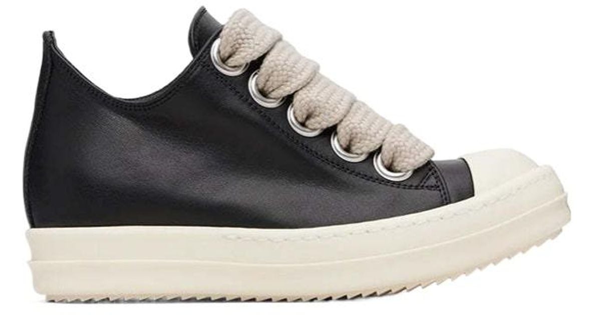 Rick Owens Jumbolace Low Sneakers in Black | Lyst