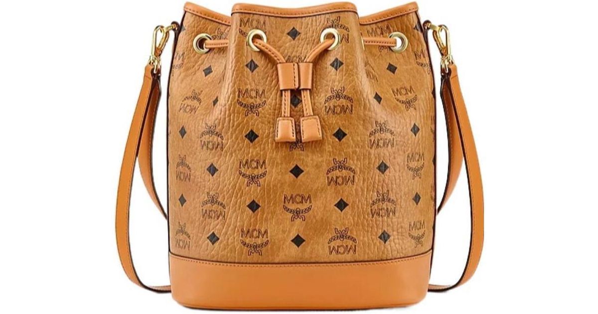 MCM Medium Dessau Bucket Bag in Brown | Lyst