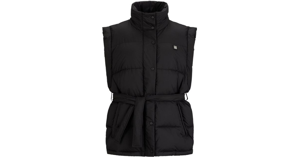 BOSS Logo-Plaque Padded Gilet in Black | Lyst