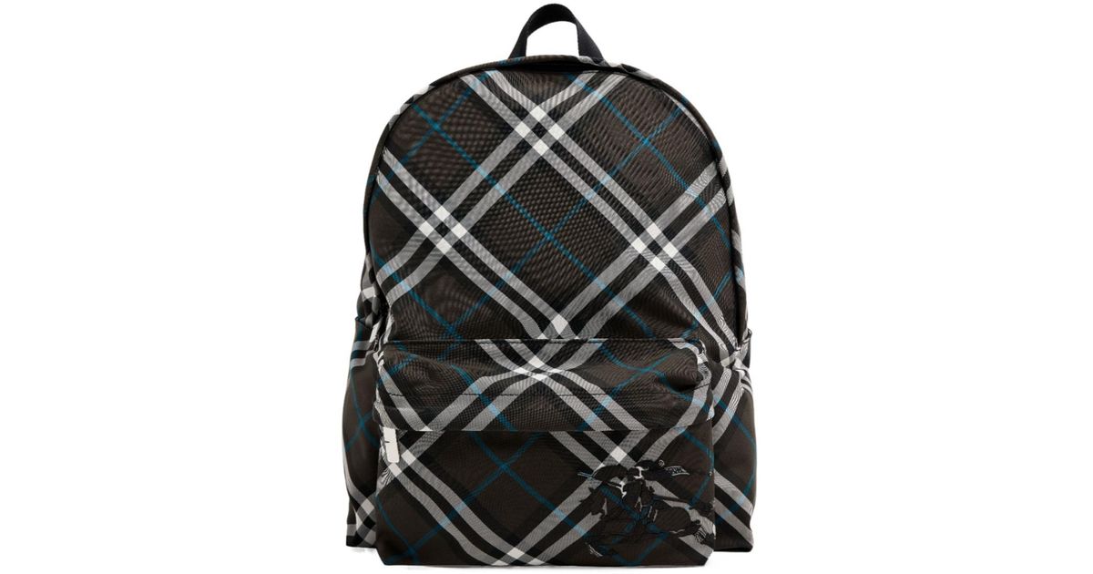 Burberry Check Backpack in Black for Men | Lyst