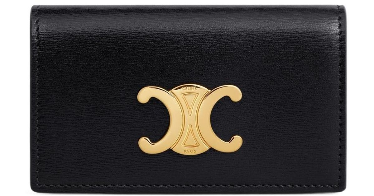Celine Key Case Triomphe in Black | Lyst