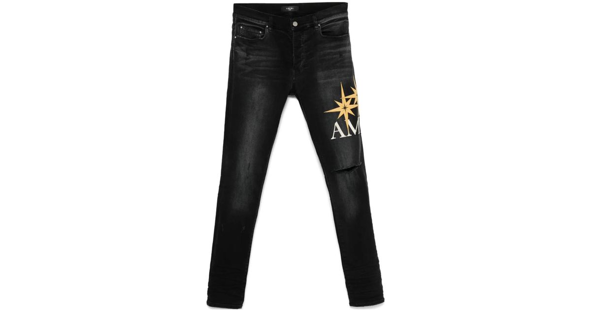 Amiri Starburst Decal Jeans in Black for Men | Lyst