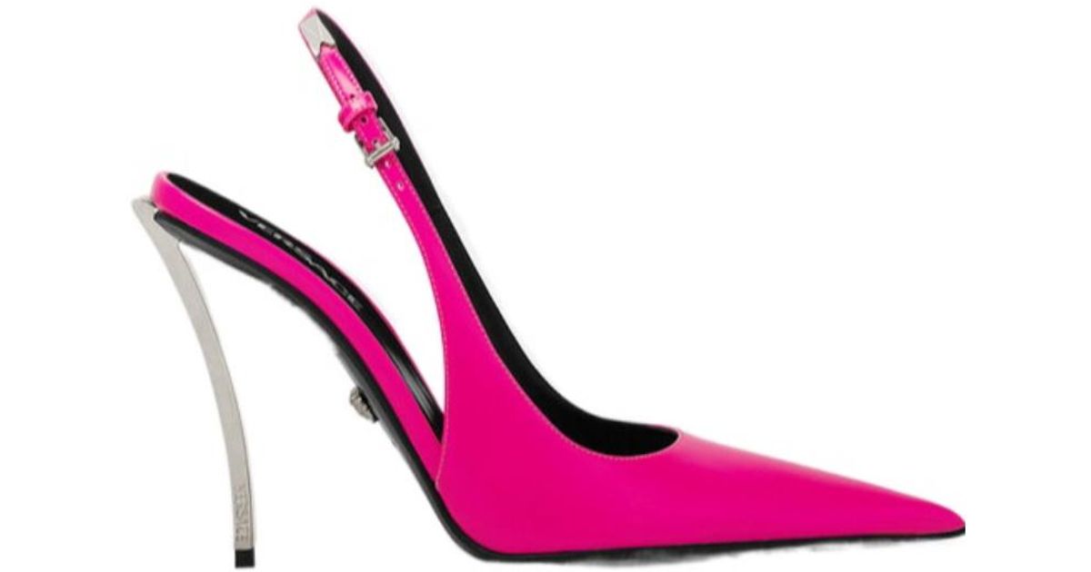 Versace Pointed Shoes With Exposed Heels in Pink | Lyst