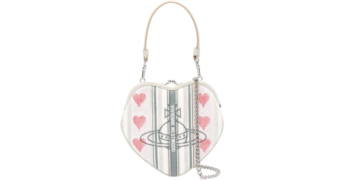 Vivienne Westwood Belle Heart Frame Tote Bag in White | Lyst