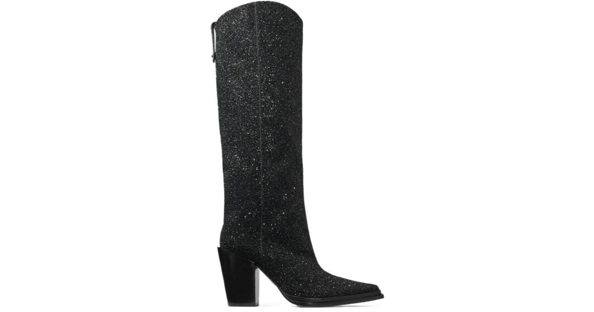 Jimmy Choo Cece High-Heeled Boots in Black | Lyst