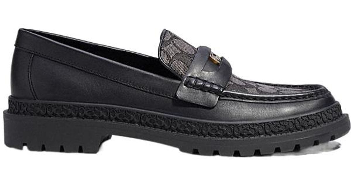 COACH Monogram Jacquard Loafers in Black for Men | Lyst