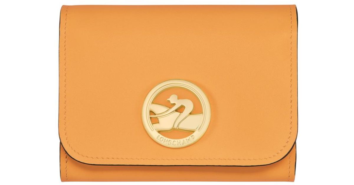 Longchamp Box-Trot Logo Wallet in Orange | Lyst