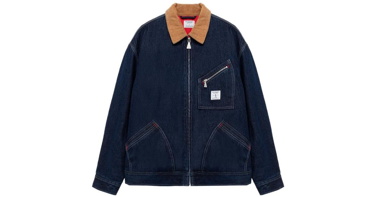 Roy Rogers Corduroy-Collar Denim Jacket in Blue for Men | Lyst