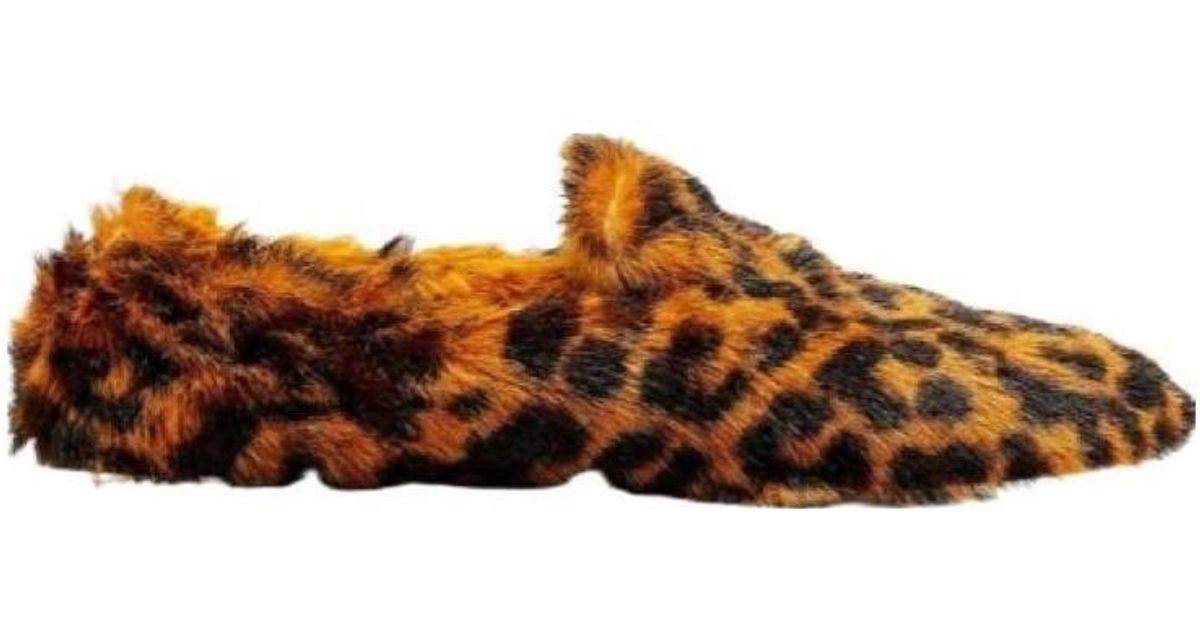 Maison Margiela Leopard Print Slippers in Brown | Lyst