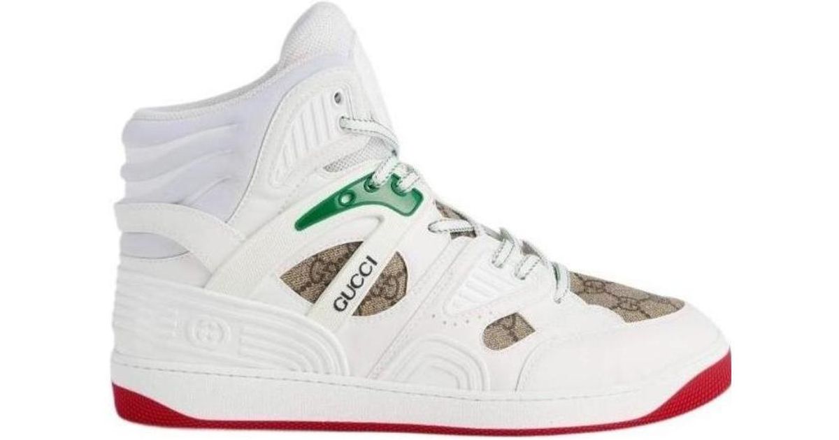Gucci Basket High-Top Sneakers in White for Men | Lyst