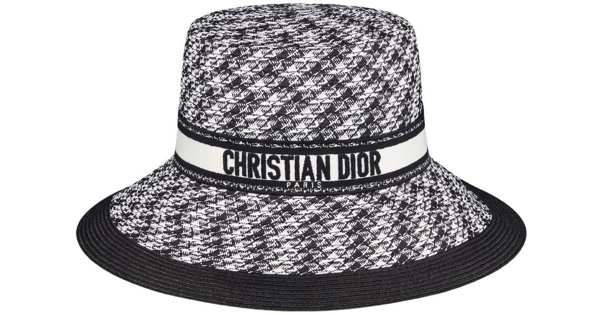 Dior D-Bobby Wide Brim Hat in White | Lyst