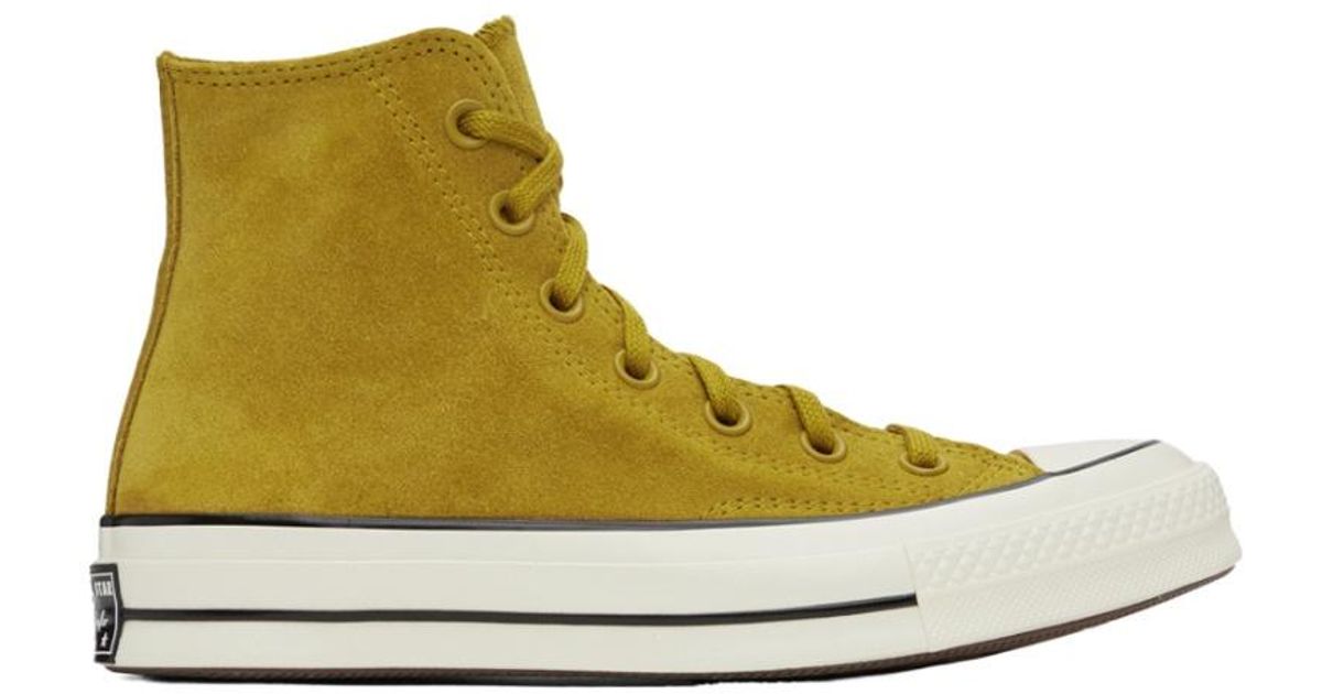 Converse Logo Sticker High-Top Skate Shoes in Yellow for Men | Lyst