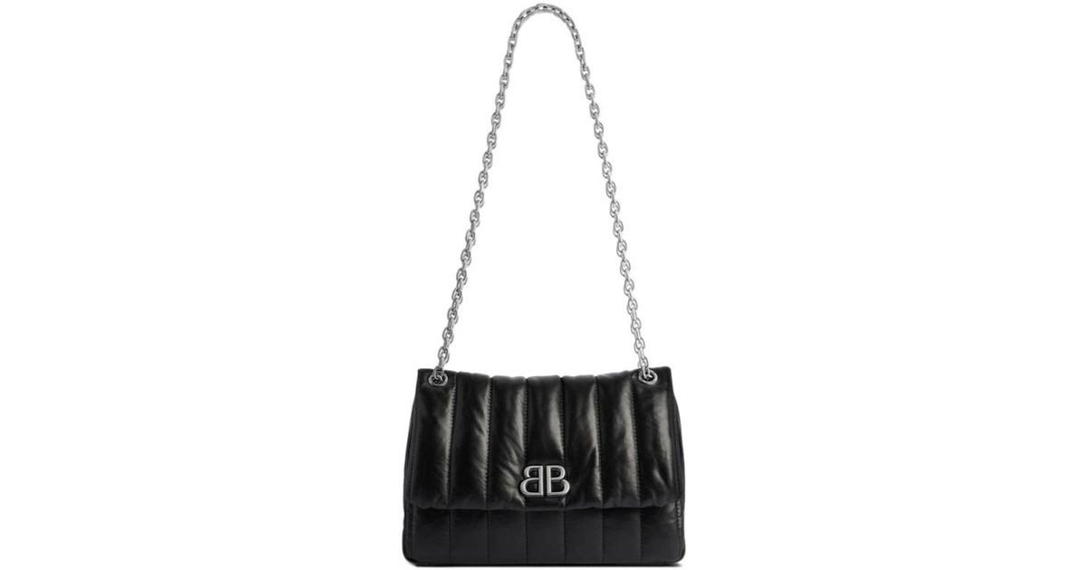 Balenciaga Monaco Mini Bag Quilted in Black | Lyst